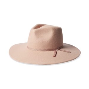 brixton sara felt fedora hat, blush, one size