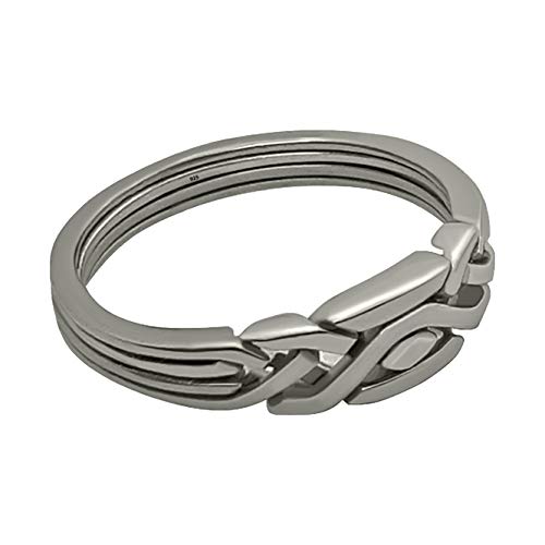 OFLIUM Fall Apart design 4 Band Handmade Puzzle Ring 925 Sterling Silver Interlocking Knott Ring Women Men Unique ring Gift for him, gift for her gift for dad all size (7)