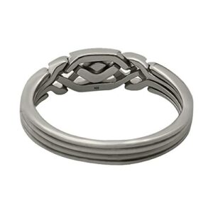 OFLIUM Fall Apart design 4 Band Handmade Puzzle Ring 925 Sterling Silver Interlocking Knott Ring Women Men Unique ring Gift for him, gift for her gift for dad all size (7)