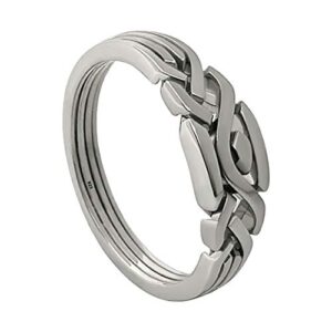 OFLIUM Fall Apart design 4 Band Handmade Puzzle Ring 925 Sterling Silver Interlocking Knott Ring Women Men Unique ring Gift for him, gift for her gift for dad all size (7)