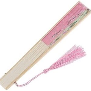 Folding Hand Fan Folding Fan Handheld Folded Fan Vintage Bamboo Folding Hand Held Flower Fan Chinese Dance Party Solid Fan for Party Fans Personalized Foldable Fan Hand Held Fans