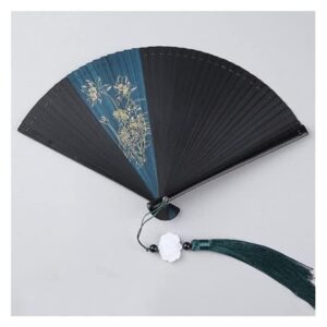 folding hand fan folding fan handheld folded fan hand fan bamboo folding fan chinese style female handmade japanese ancient style fan portable foldable fan hand held fans (color : c, size : 32cm)