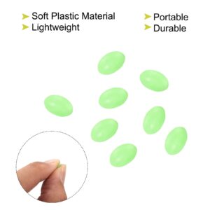 PATIKIL 6x4mm Luminous Fishing Beads, 200 Pieces Soft Plastic Glow Fishing Bait Eggs Rig Bead Tackle Tool Oval, Green