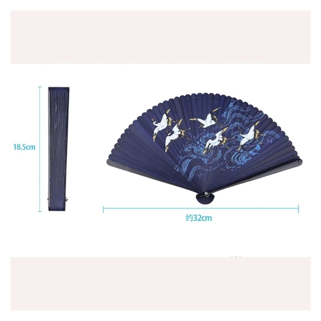 Folding Hand Fan Folding Fan Handheld Folded Fan Hand Fan Bamboo Folding Fan Chinese Style Female Handmade Japanese Ancient Style Fan Portable Foldable Fan Hand Held Fans (Color : C, Size : 32CM)