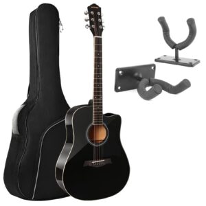 aodsk acoustic guitar beginner full size 41 inch guitar+ guitar wall mount 2 pack