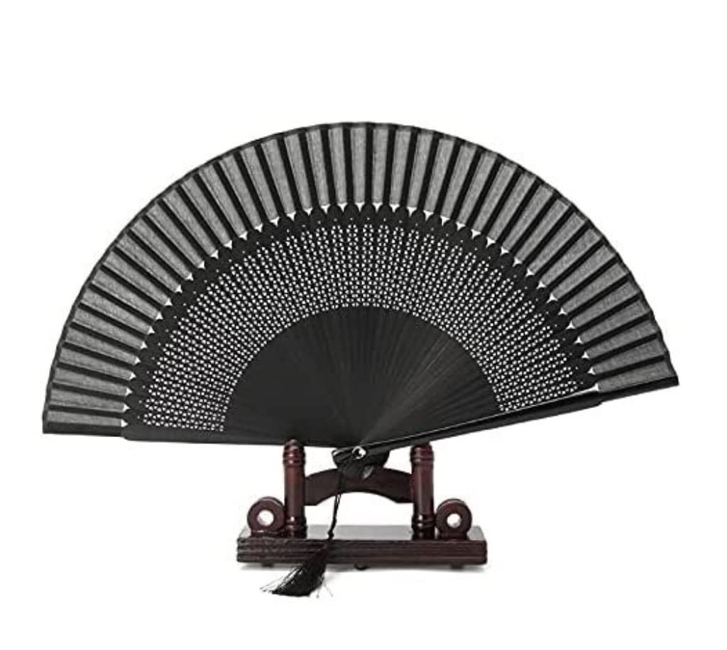 Folding Hand Fan Folding Fan Handheld Folded Fan Bamboo Hand Fan Elegant Carved Hand Held Folding Fans Silk Folding Fans Foldable Fan Hand Held Fans (Color : Random Delivery, Size : 37x19.5cm)