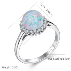 Weinuo Black Created Opal Ring 925 Sterling Silver Gold Plated promise rings for her Rings Christmas Birthday Party Jewelry For Women Gifts Size 7