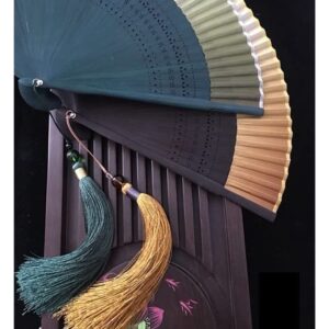 Folding Hand Fan Folding Fan Handheld Folded Fan Folding Fan Kimono Fan Real Silk Female Fan Small Flower Carved Gradient Blank Fan Foldable Fan Hand Held Fans (Color : C, Size : 22cm)