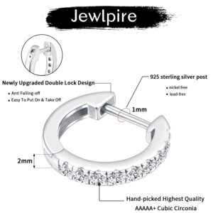 Jewlpire 925 Sterling Silver Hoop Earrings for Women, 15mm Sterling Silver Hoop Earrings Lightweight Small Hoop Earrings Huggie Earrings