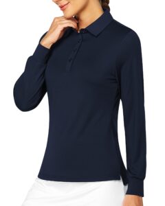 iseegz golf polo shirts for women, women's long sleeve shirt blouses, dressy and casual women's tops for daily work sports, comfortable fitted & quick dry apparel