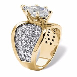 snake ring stainless steel engagement round cut zircons women wedding rings jewelry rings for woman full diamond ladies ring (gold, 8)