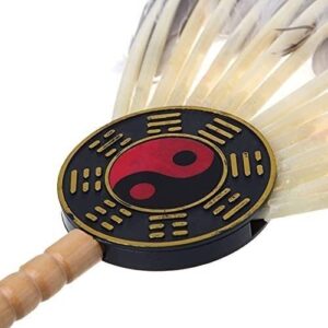 Folding Hand Fan Folding Fan Handheld Folded Fan Bamboo Dance Hand Fans Chinese Fan Ancient Black Feather, Bamboo Hand Fan Foldable Fan Hand Held Fans (Color : A, Size : 46cm)