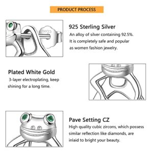 Frog Earrings for Women 925 Sterling Silver Fun Cute Two Way Frog Stud Earrings Jewelry Gift