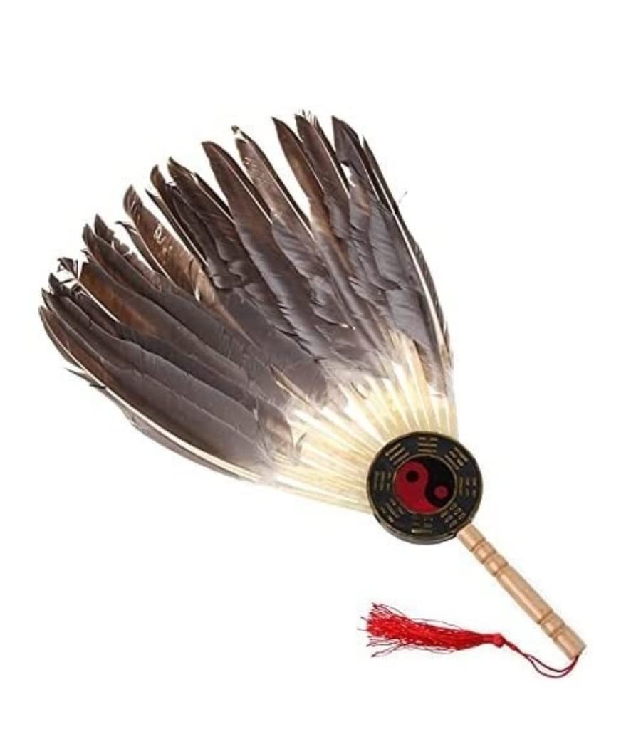 Folding Hand Fan Folding Fan Handheld Folded Fan Bamboo Dance Hand Fans Chinese Fan Ancient Black Feather, Bamboo Hand Fan Foldable Fan Hand Held Fans (Color : A, Size : 46cm)