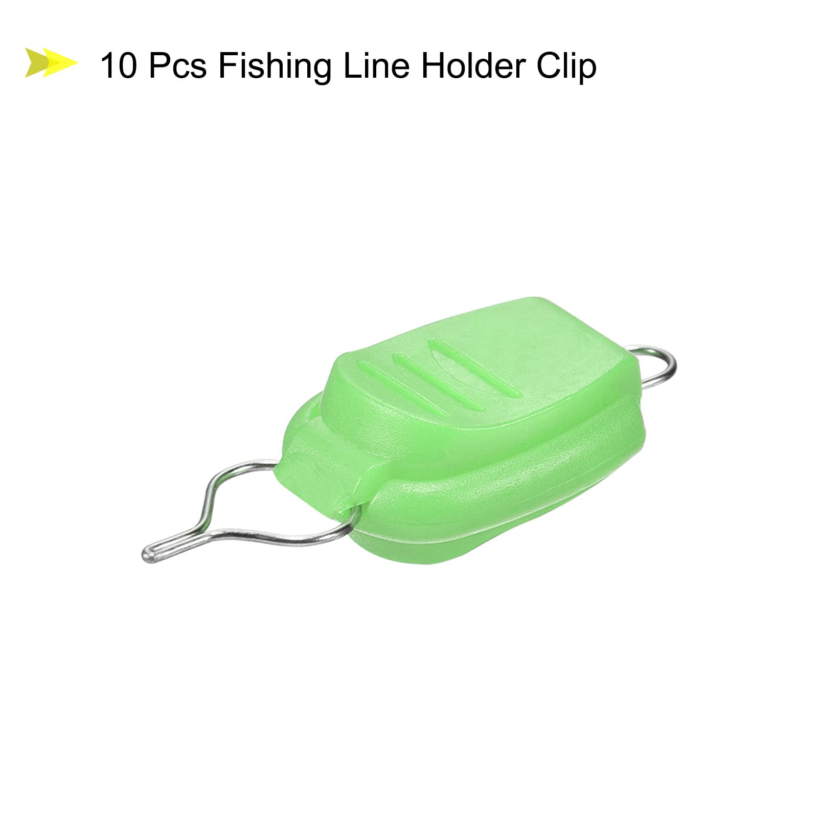 PATIKIL Fishing Line Holder, 10 Pack Baitcasting Reel Fishing Line Holder Clip Buckle Stopper Line Keeper Accessories, Green