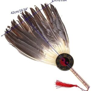 Folding Hand Fan Folding Fan Handheld Folded Fan Bamboo Dance Hand Fans Chinese Fan Ancient Black Feather, Bamboo Hand Fan Foldable Fan Hand Held Fans (Color : A, Size : 46cm)