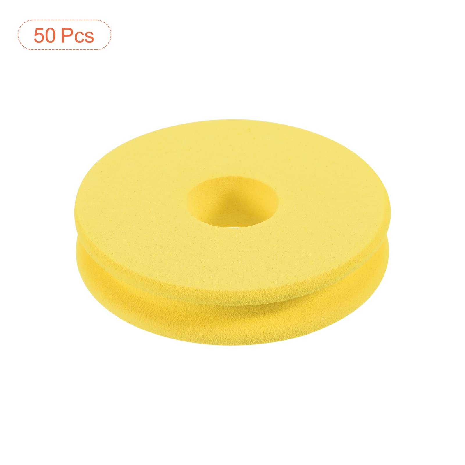 PATIKIL 2.24 Inch Fishing Line Spool, 50 Pack EVA Foam Fishing Winding Board Plates Fly Fishing Gear Organizer for Fishing Line Storage, Yellow