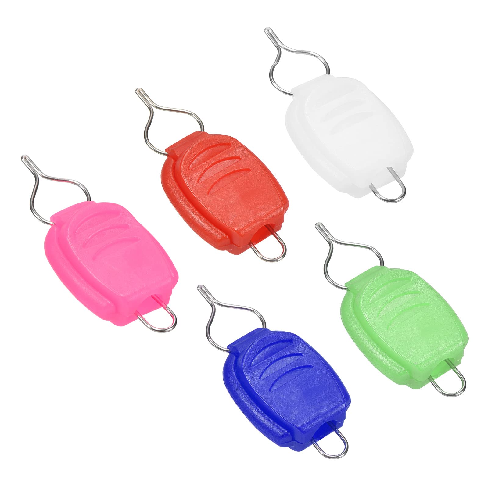 PATIKIL Fishing Line Holder, 10 Pack Baitcasting Reel Fishing Line Holder Clip Buckle Stopper Line Keeper, Red/Pink/Green/Blue/White