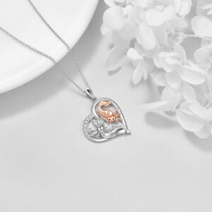 TIGER RIDER Axolotls Necklace for Women 925 Sterling Silver Heart Shaped Axolotl Jewelry Gifts for Mother Best Friends