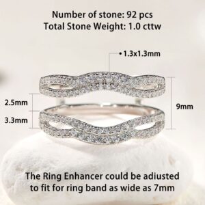 Newshe Jewellery Bridal Ring Enhancer for Engagement Rings AAAAA Cz Wedding Band for Women Eternity Ring Guard Size 8