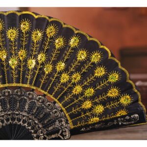 Folding Hand Fan Folding Fan Handheld Folded Fan Embroidered Sequins Folding Fan Chinese Style Classical Hand Fans Dance Manual Fan Foldable Fan Hand Held Fans (Color : A6, Size : 23 * 41CM)