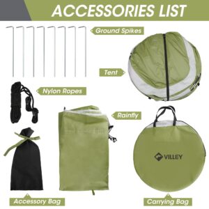 VILLEY 4-Person Easy Pop Up Tent, Waterproof Automatic Setup Instant Lightweight Camping Beach Tent with Carrying Bag for Camping, Hiking & Traveling - Green