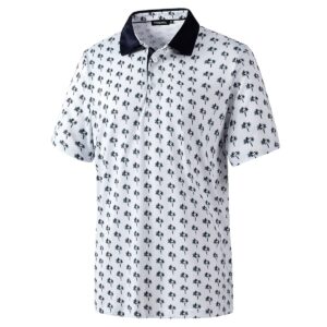 trusmol men's golf shirts short sleeve dry fit print moisture wicking casual polo shirt