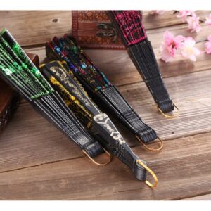 Folding Hand Fan Folding Fan Handheld Folded Fan Embroidered Sequins Folding Fan Chinese Style Classical Hand Fans Dance Manual Fan Foldable Fan Hand Held Fans (Color : A6, Size : 23 * 41CM)