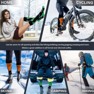 Merino Wool Ski Socks 2 Pairs, Thermal Knee High Warm Socks for Snowboarding, Hiking, Cold Weather, Snow, Hunting