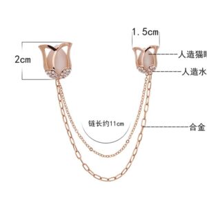 MJWDP Shirt Collar Pin Neck Brooch Chain Corsage Decoration Women's Button Pin Sweater Accessories Pin Accessories