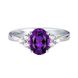 fashion jewelry women's gemstone ring cz simulated diamond proposal ring engagement wedding rings (purple, one size)