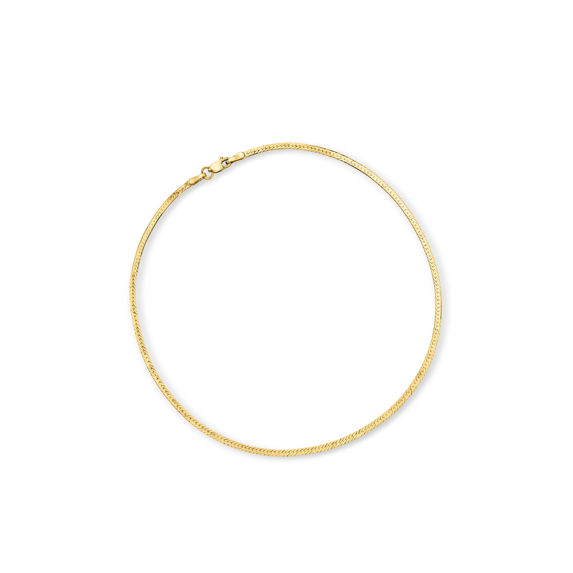 RS Pure by Ross-Simons 1.5mm 14kt Yellow Gold Herringbone Anklet. 10 inches