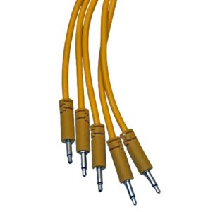 starving students music supplies luigis modular supply spaghetti eurorack patch cables - package of 5 gold/orange cables, 12 (30 cm)