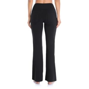 Workout Leggings Sports Wide Pants Flared Pilates Fitness Waist Straight for Yoga Flare High Yoga Leg (Black, S)