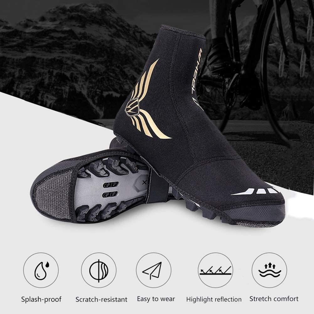 Cycling Shoe Covers Waterproof for Men Women Cycling Overshoes, Waterproof Comfortable and Durable High-Elastic Materials, High-Top Lock Shoes, Reflective Design Shoes (Size : L)