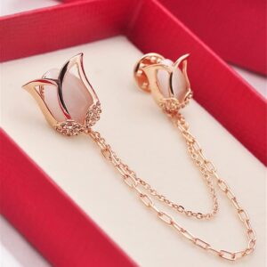 MJWDP Shirt Collar Pin Neck Brooch Chain Corsage Decoration Women's Button Pin Sweater Accessories Pin Accessories