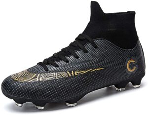 liaocxf mens football boots cleats fg soccer shoes spikes for competition/training boy's sneakers black