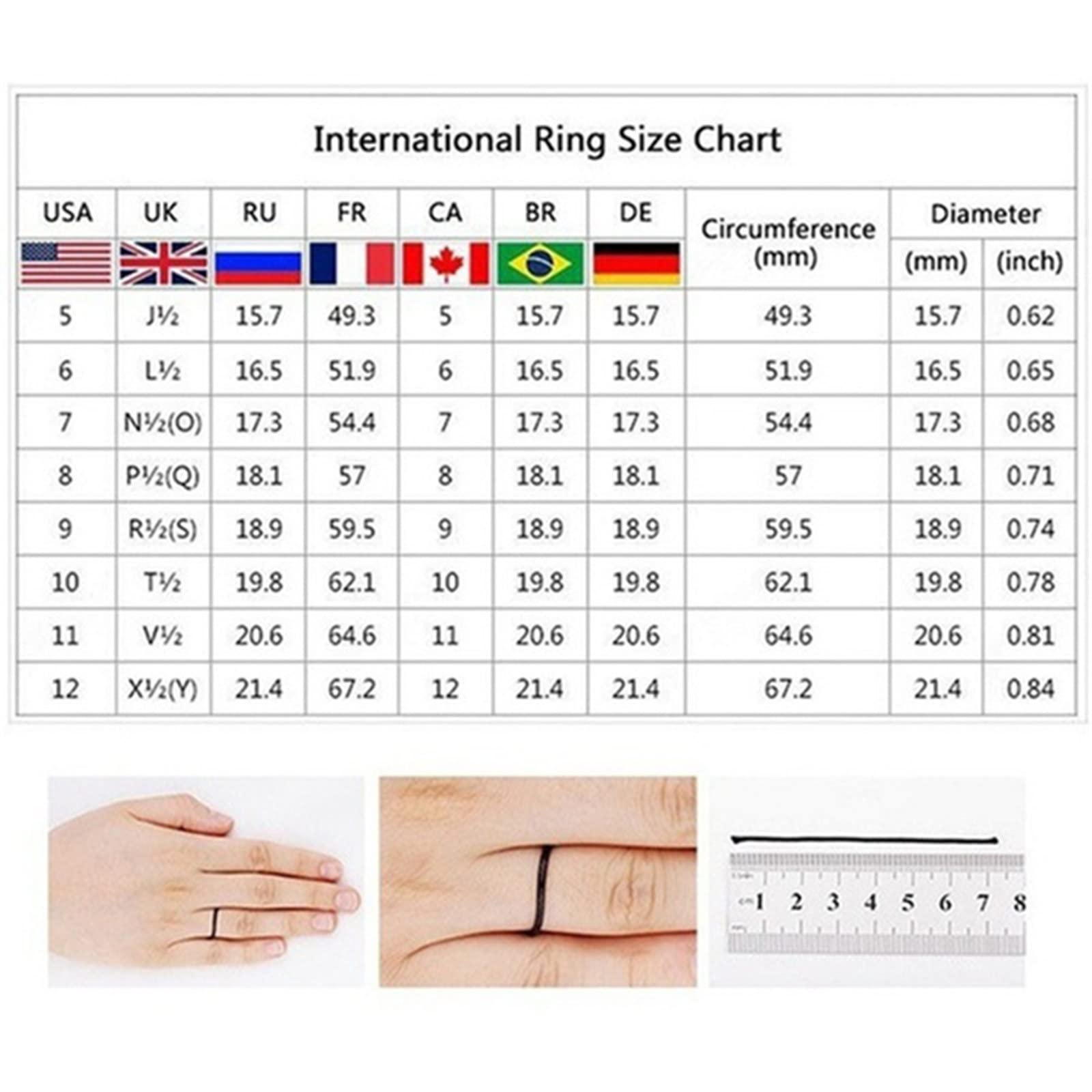 2-in-1 Simulated Diamond Ring for Women Zirconia Proposal Ring CZ Engagement Wedding Band (as Show, XXL)