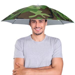 nldgdzj umbrella hat 27" elastic headband,umbrella hats for women men,head umbrella camouflage/1 pack