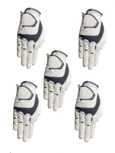 5 - all weather synthetic golf gloves (left hand for right hand golfer) (m/l)