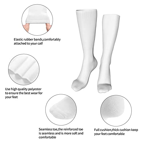 feprena Skull Compression Socks For Women & Men Circulation,Girly Skull,Best for Running,Hiking,Cycling,Travel,White Pink -20 inch