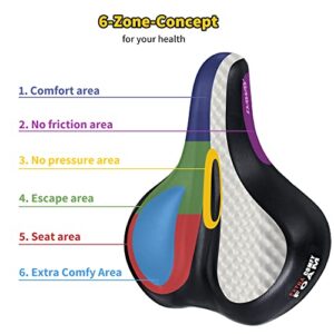 DAWAY C50i Comfortable Oversized Bike Seat - Ultimate Comfort Memory Foam Exercise Bicycle Saddle for Men Women, Fit for Peloton, City, Stationary Bikes, Extra Wide Replacement Cushion for Cycling