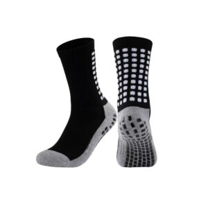 nigeiyeme unisex soccer socks sports grip socks anti non skid basketball socks dispensing anti slip cotton football socks (black,one-size)