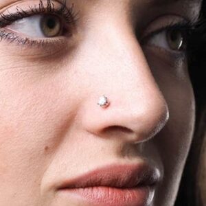 JFORYOU Fake Nose Ring Hoop Studs Non Piercing Double Rings for Women Men