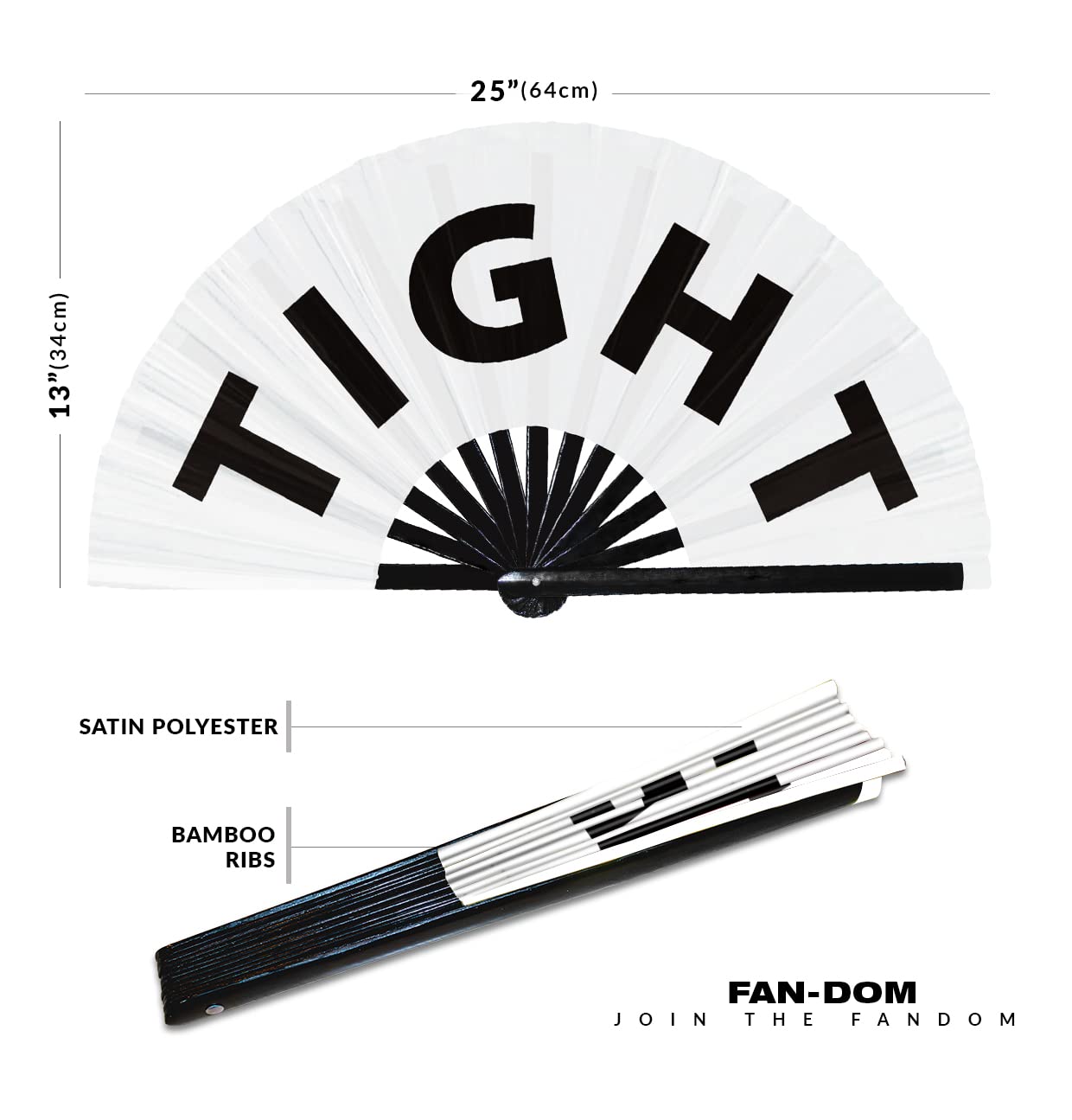 Tight hand fan foldable bamboo circuit hand fan funny gag slang words expressions statement gifts Festival accessories Rave handheld Circuit event fan Clack fans (White)