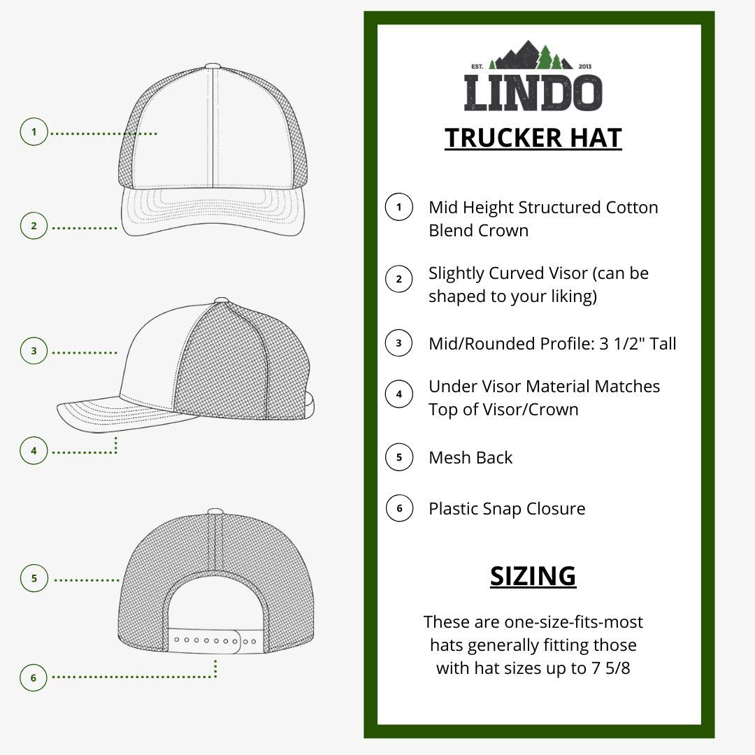 LINDO Trucker Hat - Critter Collection (Bear - Black/Graphite)