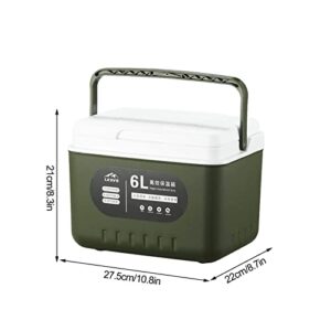 LAFANDE Compact Ice Coolers | 6 QT Portable High-Capacity Cooler Molded Lunch Box Cooler,Ice Box for Camping, Fishing, Hunting, BBQs & Outdoor Activities