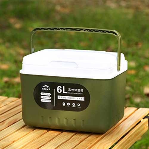 LAFANDE Compact Ice Coolers | 6 QT Portable High-Capacity Cooler Molded Lunch Box Cooler,Ice Box for Camping, Fishing, Hunting, BBQs & Outdoor Activities