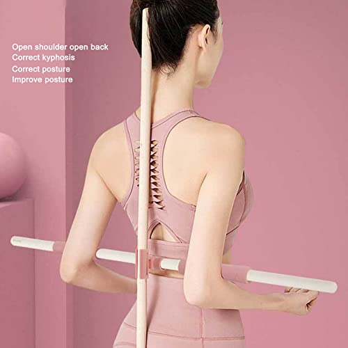 Yoga Sticks Posture Corrector, Yoga Stick Stretching for Posture, Multipurpose Posture Correction Wooden Sticks, Open Shoulders and Open Back, Under 1.2m/47.24''(19.7in)