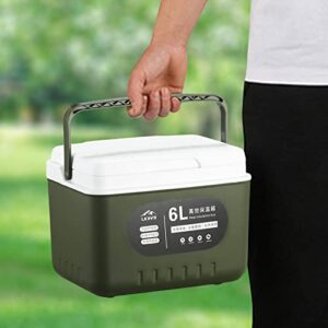 LAFANDE Compact Ice Coolers | 6 QT Portable High-Capacity Cooler Molded Lunch Box Cooler,Ice Box for Camping, Fishing, Hunting, BBQs & Outdoor Activities